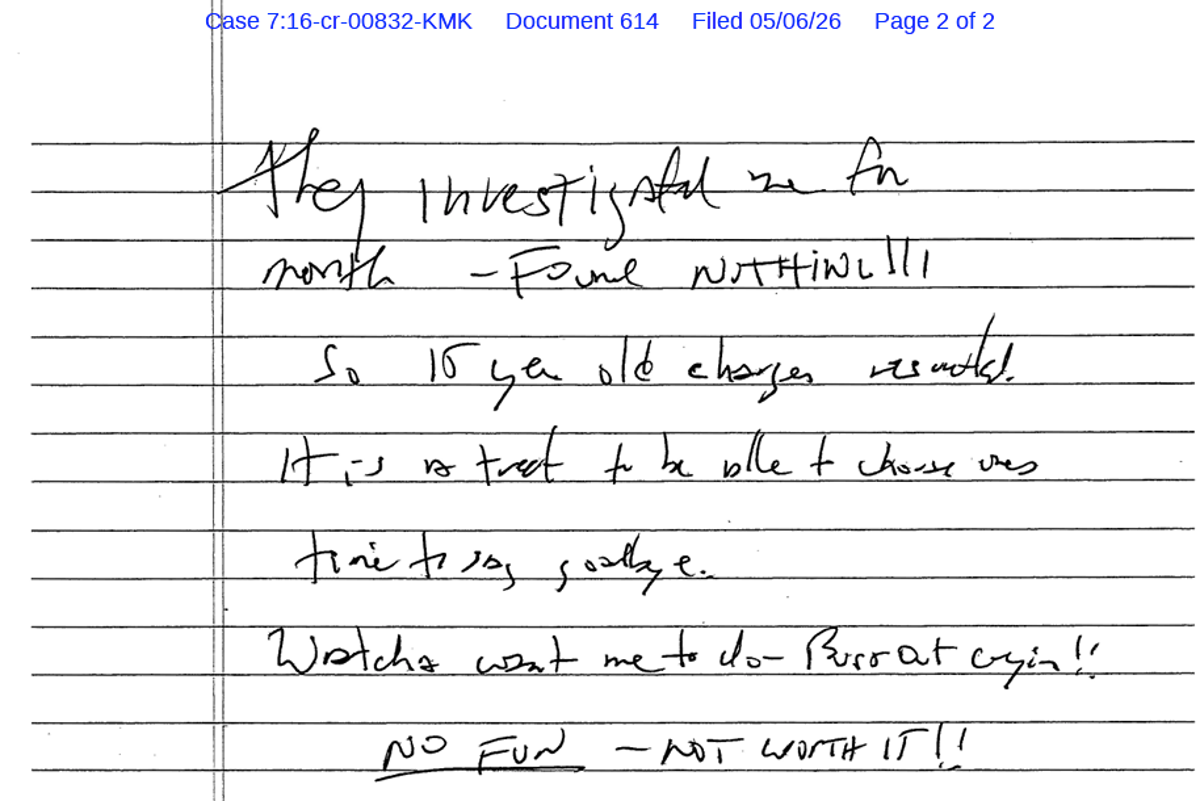 Jeffrey Epstein’s alleged suicide note released by federal judge