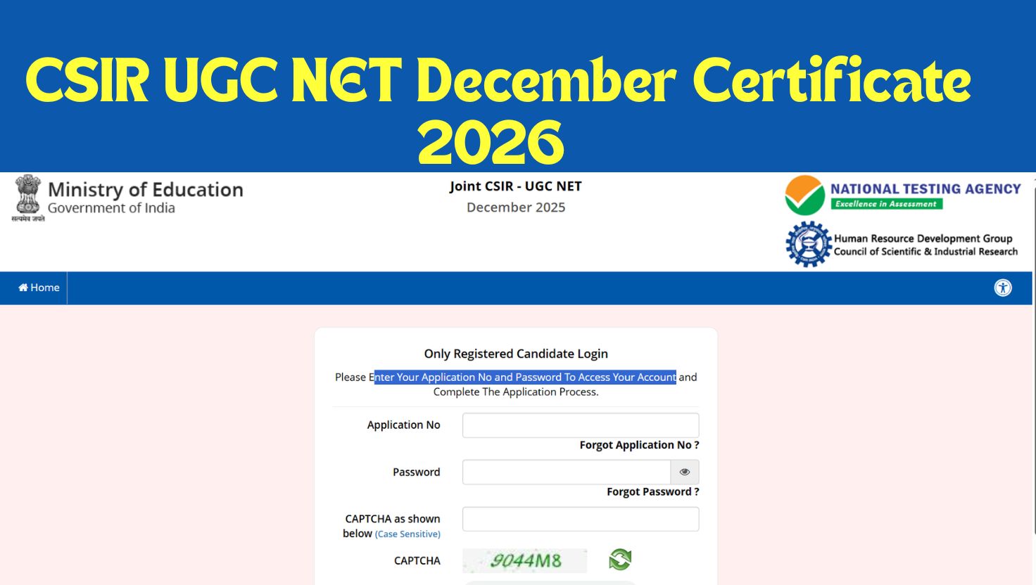 CSIR UGC NET December certificate 2026 released at csirnet.nta.nic.in ...