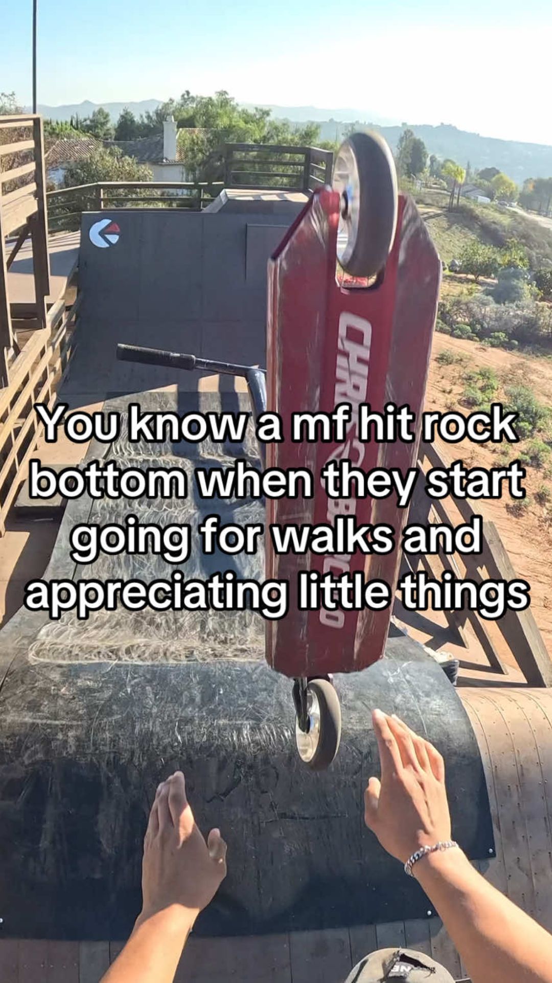 Viral scooter video has everyone talking about rock bottom