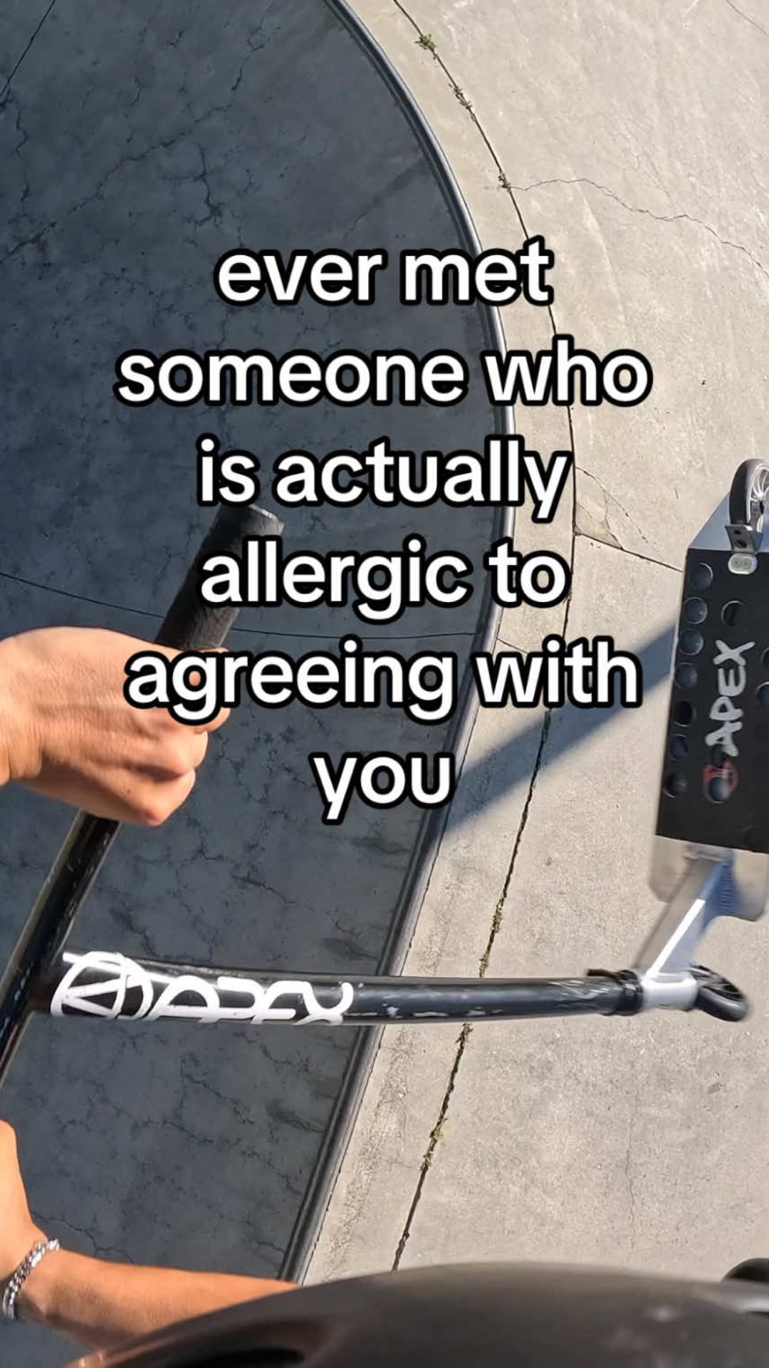 This scooter POV clip describes that one person perfectly
