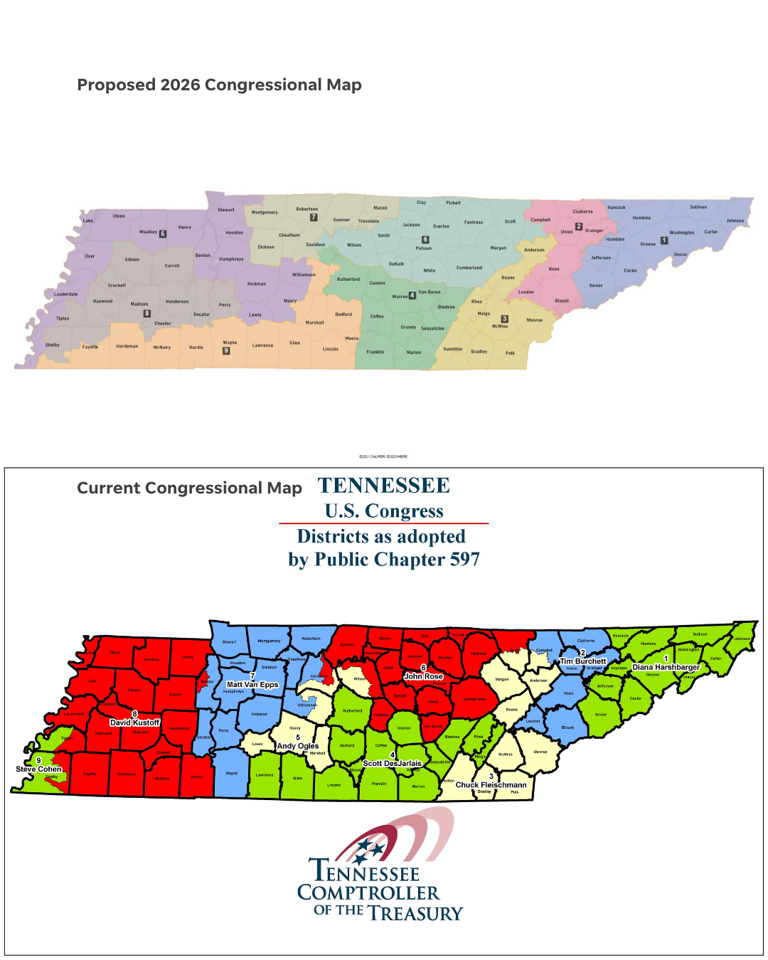 How GOP's Tennessee redistricting map impacts Nashville, Memphis elections