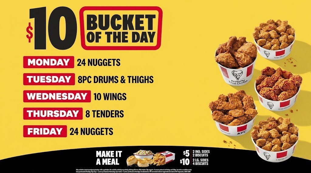 KFC just introduced a $10 bucket deal for every weekday