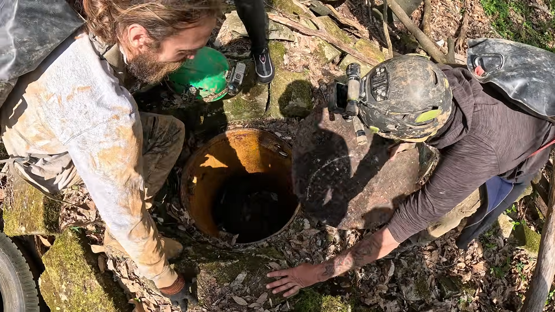 They entered a cave through a bomb casing and immediately regretted it