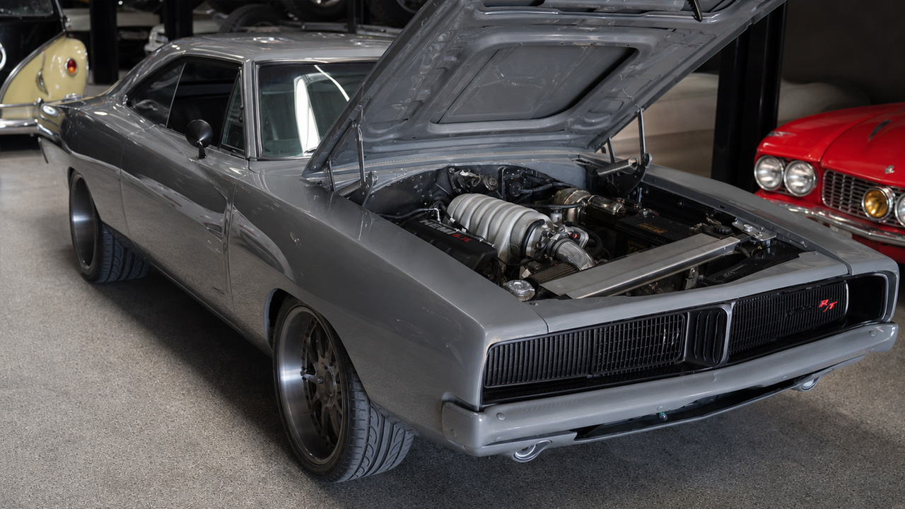 This calm looking old charger hides a modern engine under its hood
