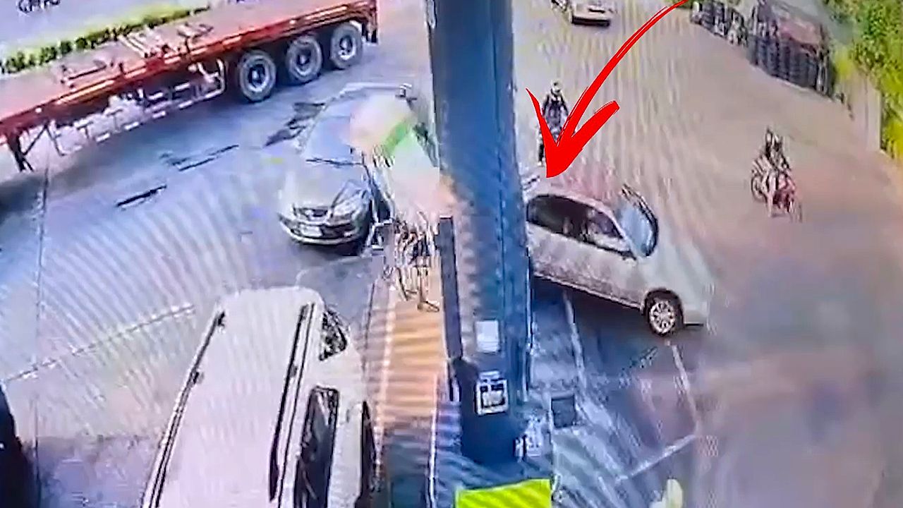 72-year-old rams fuel pump and sparks petrol station fire in Bangkok
