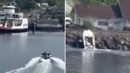 'Drunk' boater passes out at wheel and almost collides with two ferries ...