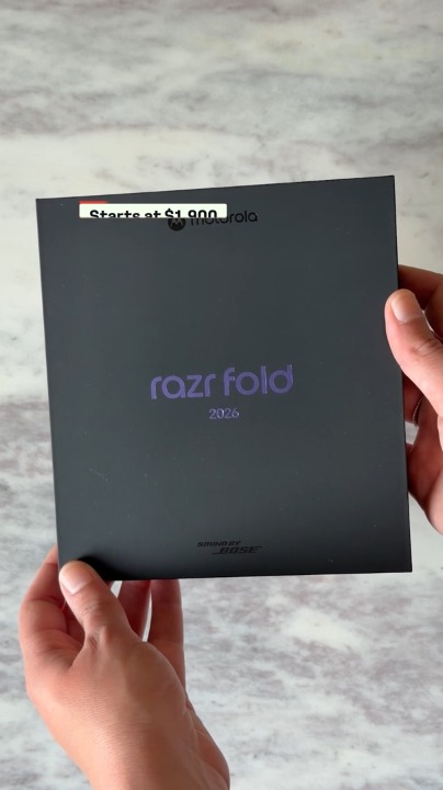 Unboxing Motorola's $1900 Razr Fold in blackened blue