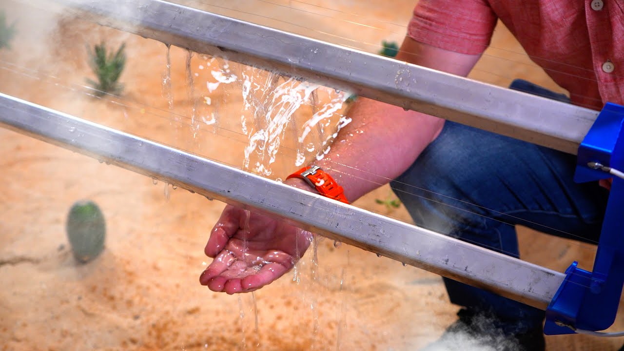 Turning desert fog into fresh water using 50,000 volts