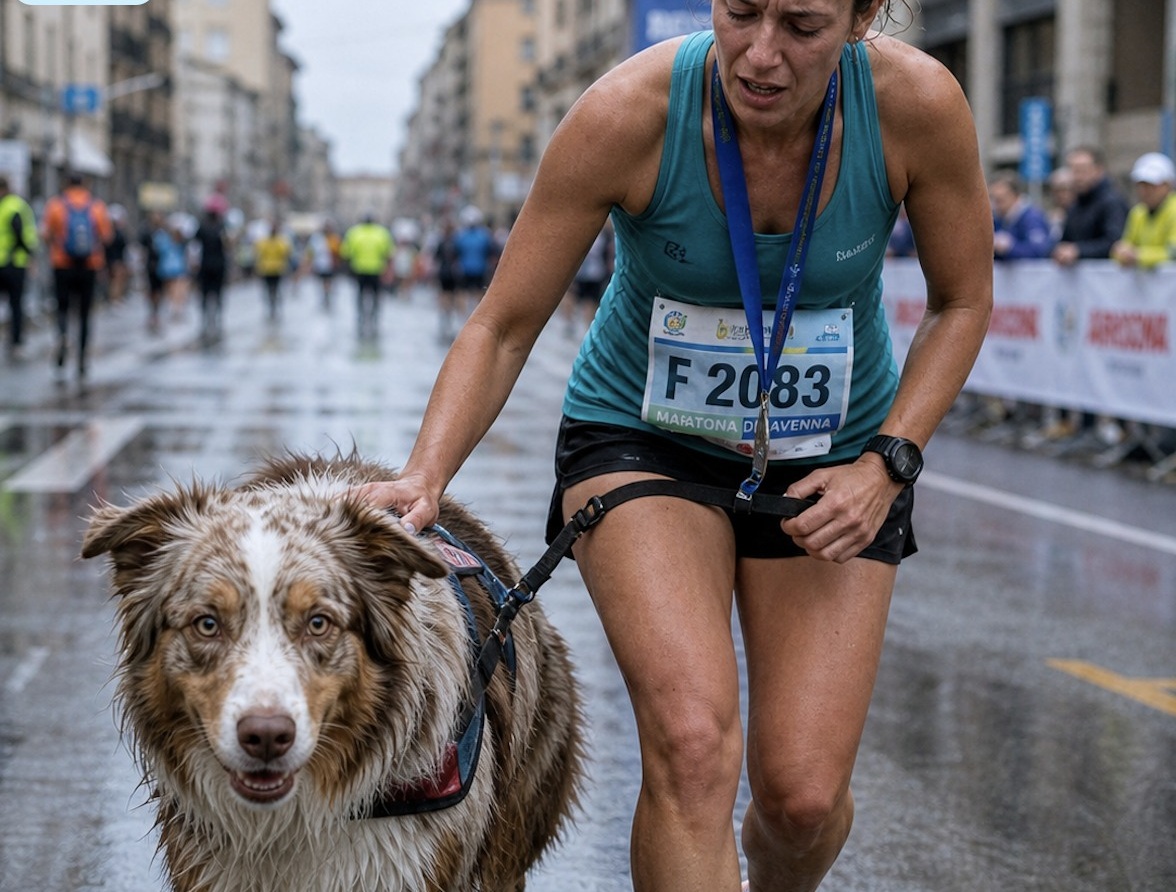 Sirocco corre la maratona di Milano accanto a una runner sconosciuta ...