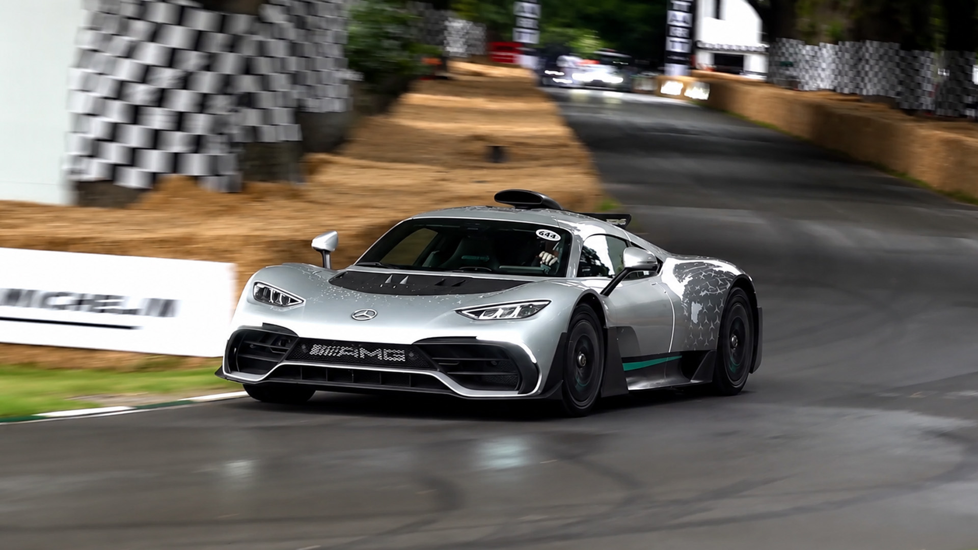 Mercedes AMG One nearly loses grip in fast corner