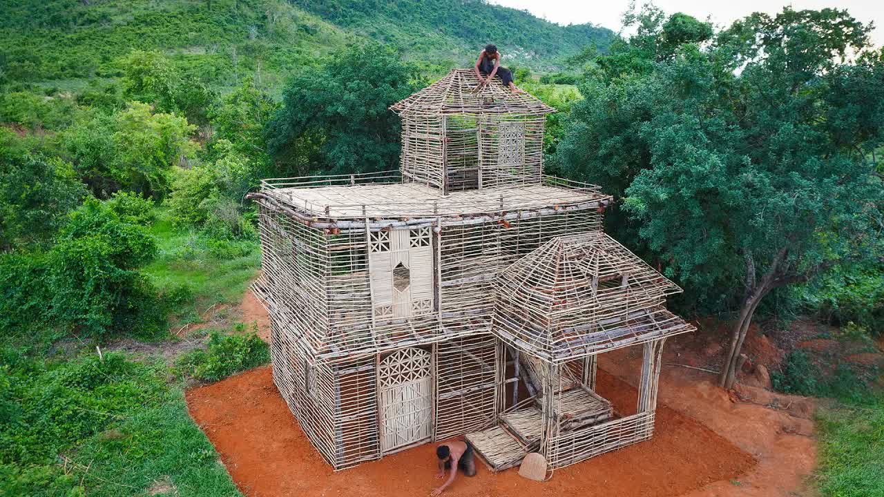 Two poor men disappeared into the mountains then built a 3-story bamboo ...