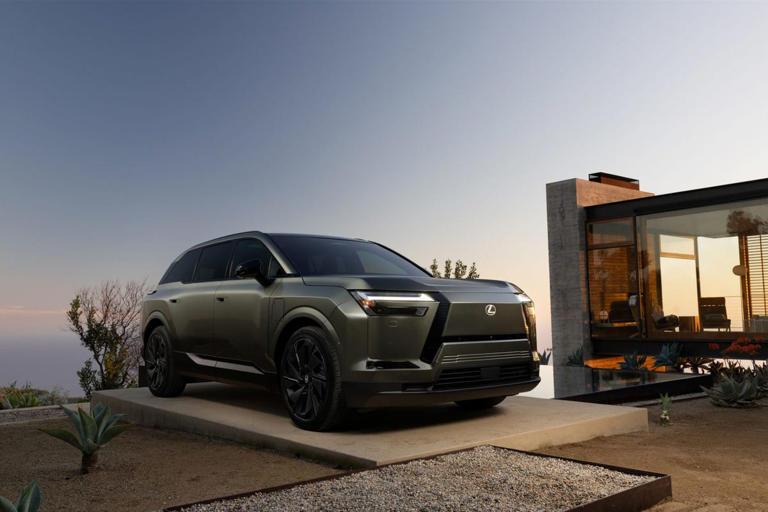 2027 Lexus TZ exterior photos: This angular three-row EV SUV has style