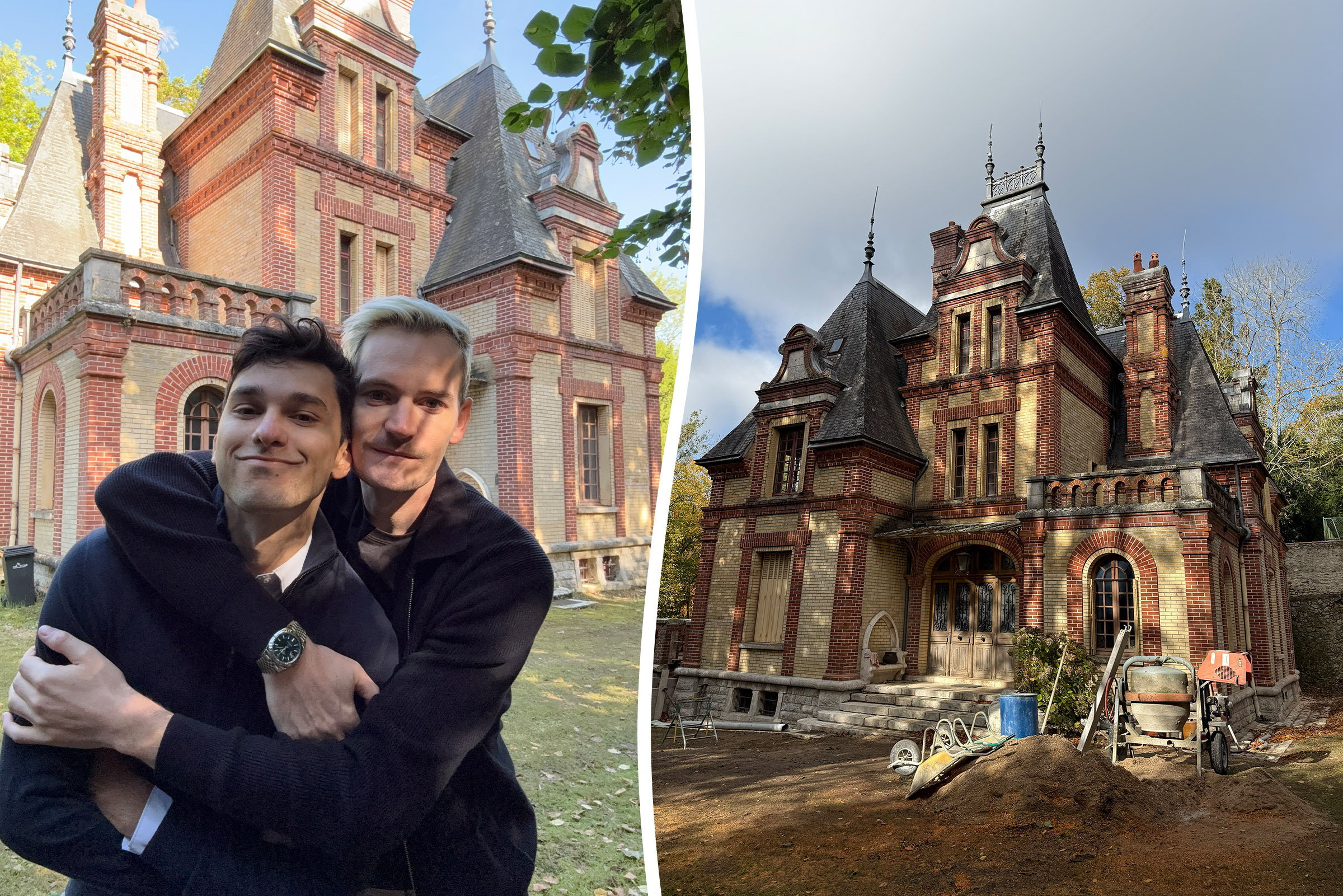 Couple renovate £285k French château using YouTube tutorials