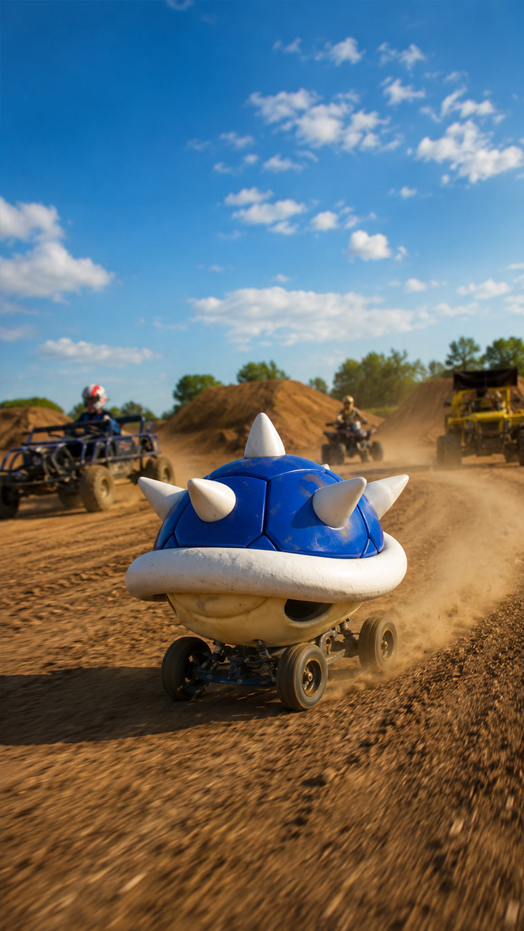 Mario Kart blue shell moves like the real game