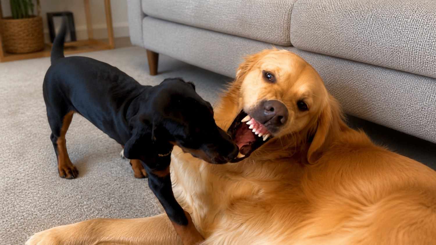My dog slowly learned to accept my puppy