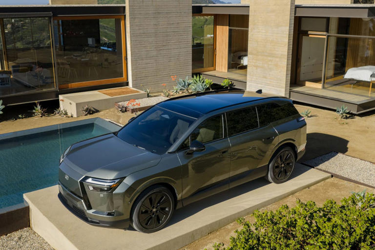 2027 Lexus TZ exterior photos: This angular three-row EV SUV has style