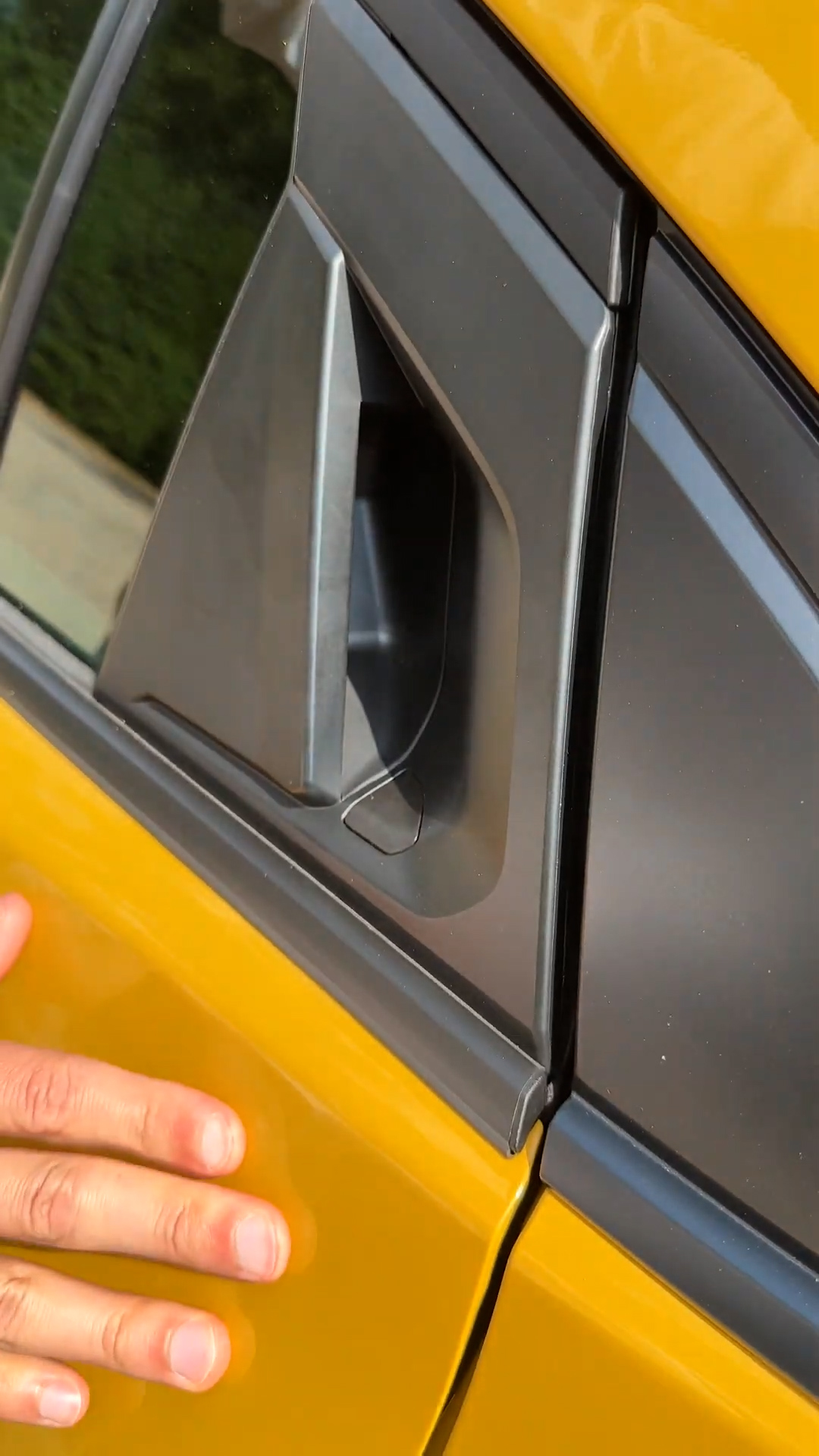 Unique rear door handle of the Toyota Prius