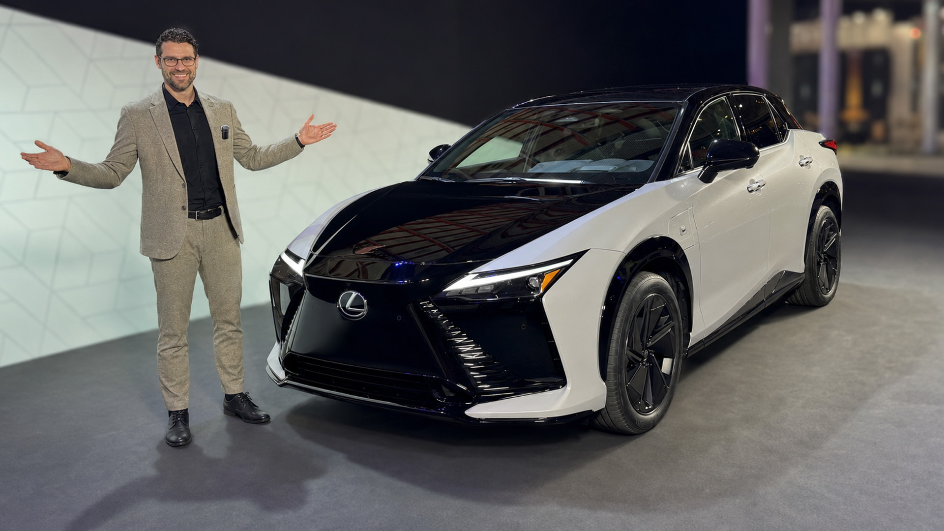 Lexus RZ 550e F Sport with sharp and modern body lines