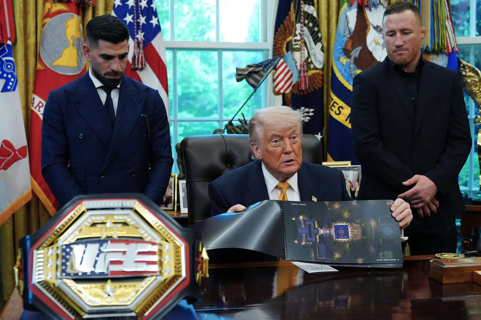 Trump invites UFC fighters to Oval Office and unveils never-seen-before ...