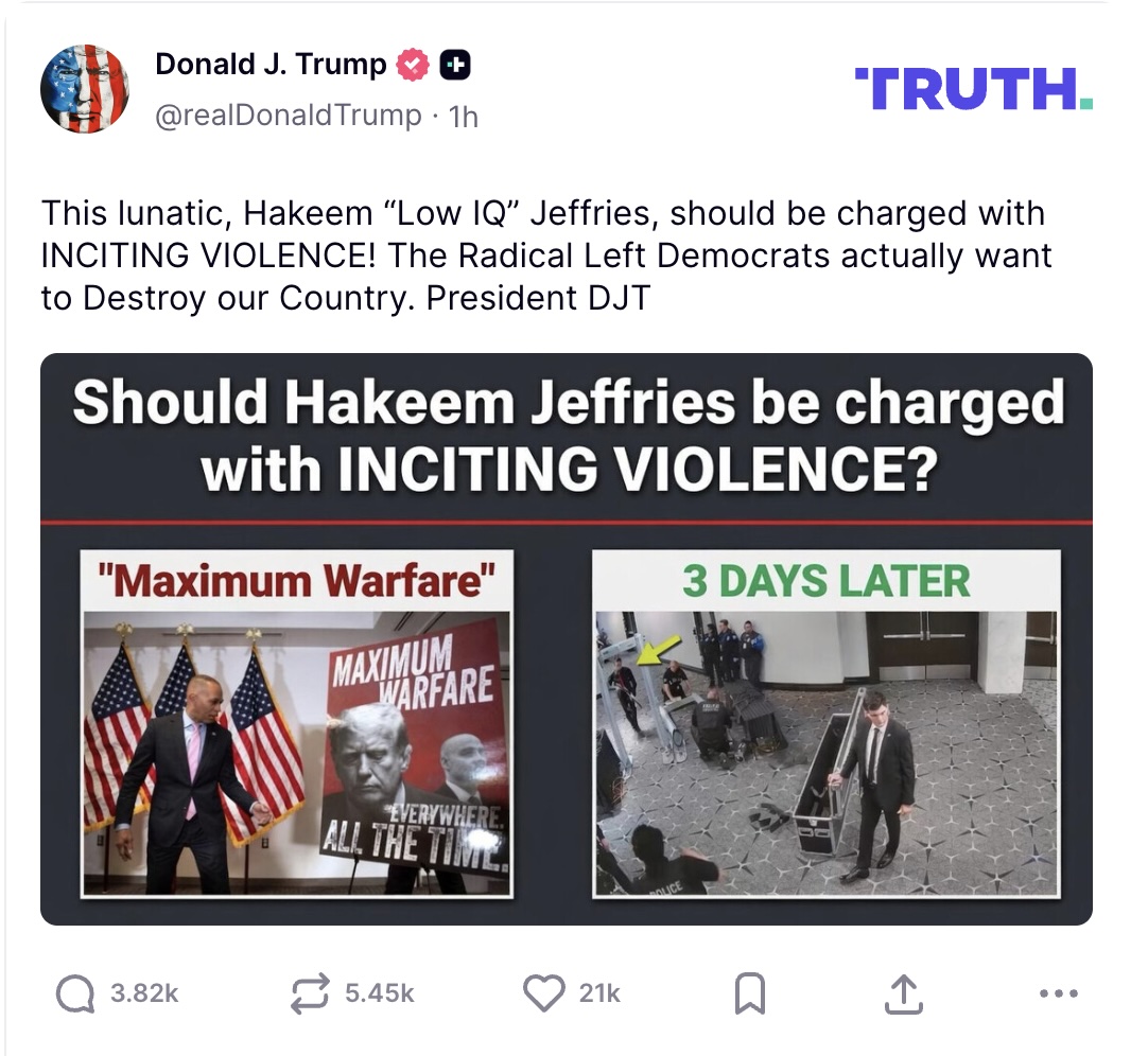 Trump posts AI photo of ‘Sleepy Joe’ Biden conked out at desk with Dem ...