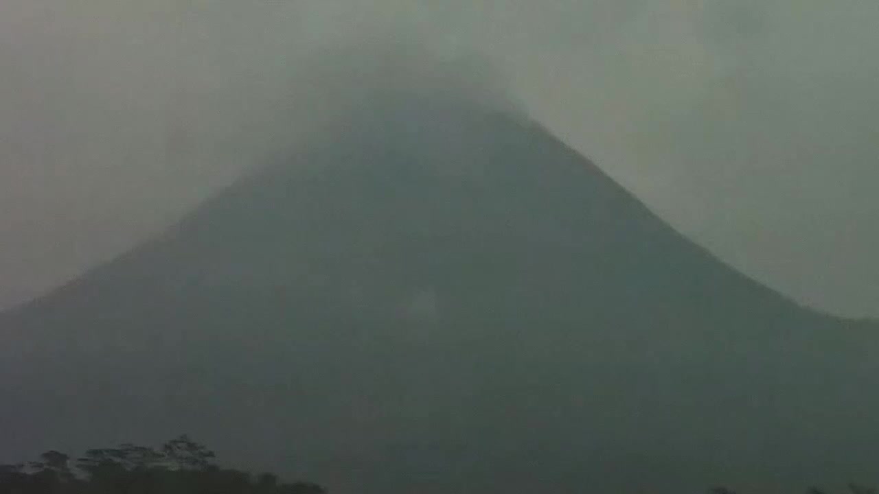 Mount Merapi in Indonesia sends lava flows down river
