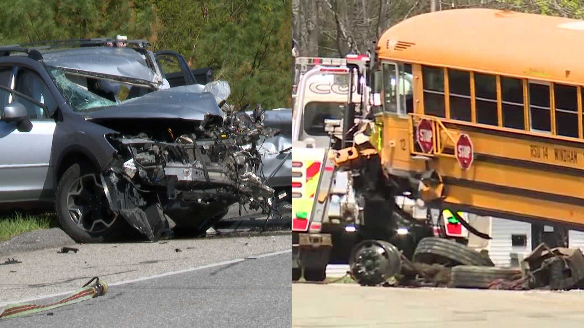 Woman seriously injured in head-on crash involving school bus on Route 302