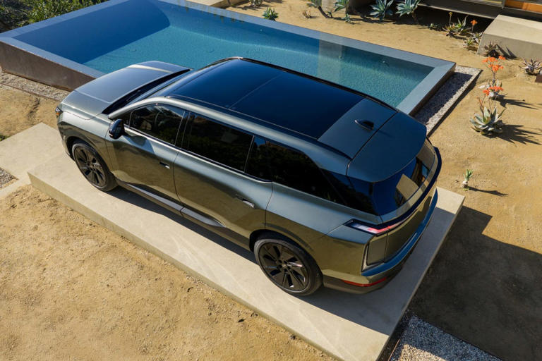 2027 Lexus TZ exterior photos: This angular three-row EV SUV has style