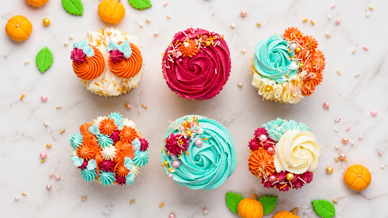 How to decorate colorful buttercream cupcakes
