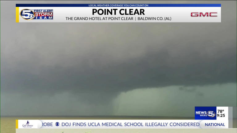 Tornado warning issued for Mobile County