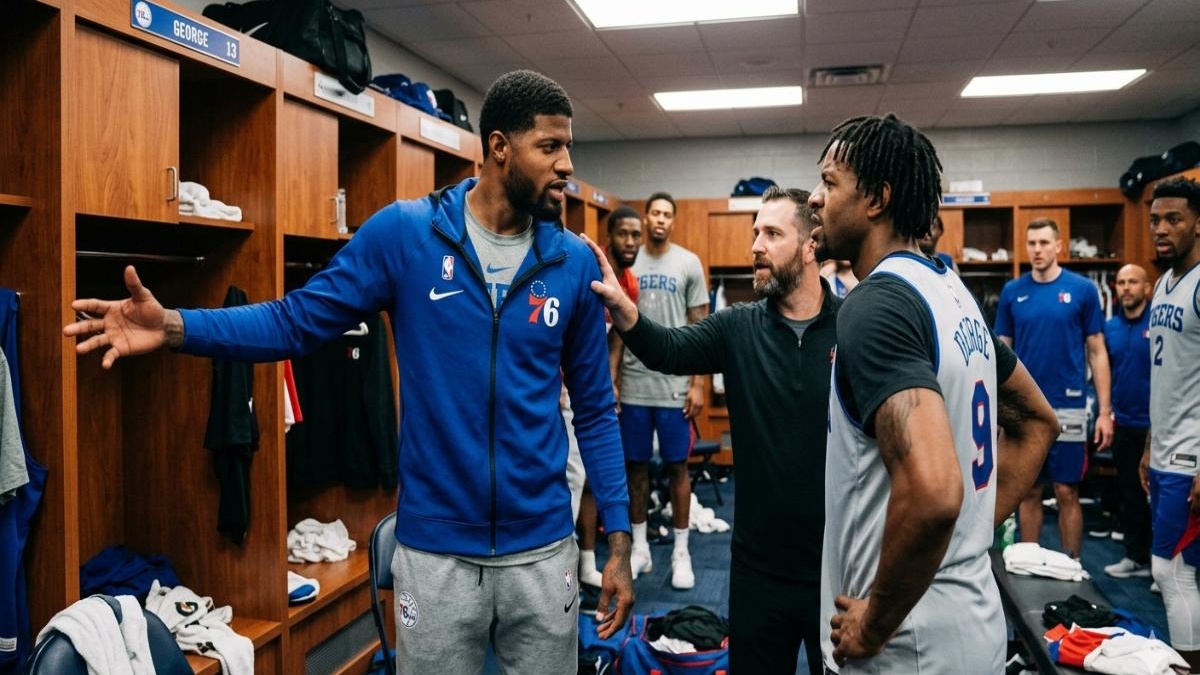 Paul George sparks locker room tension after costly airball in Knicks ...