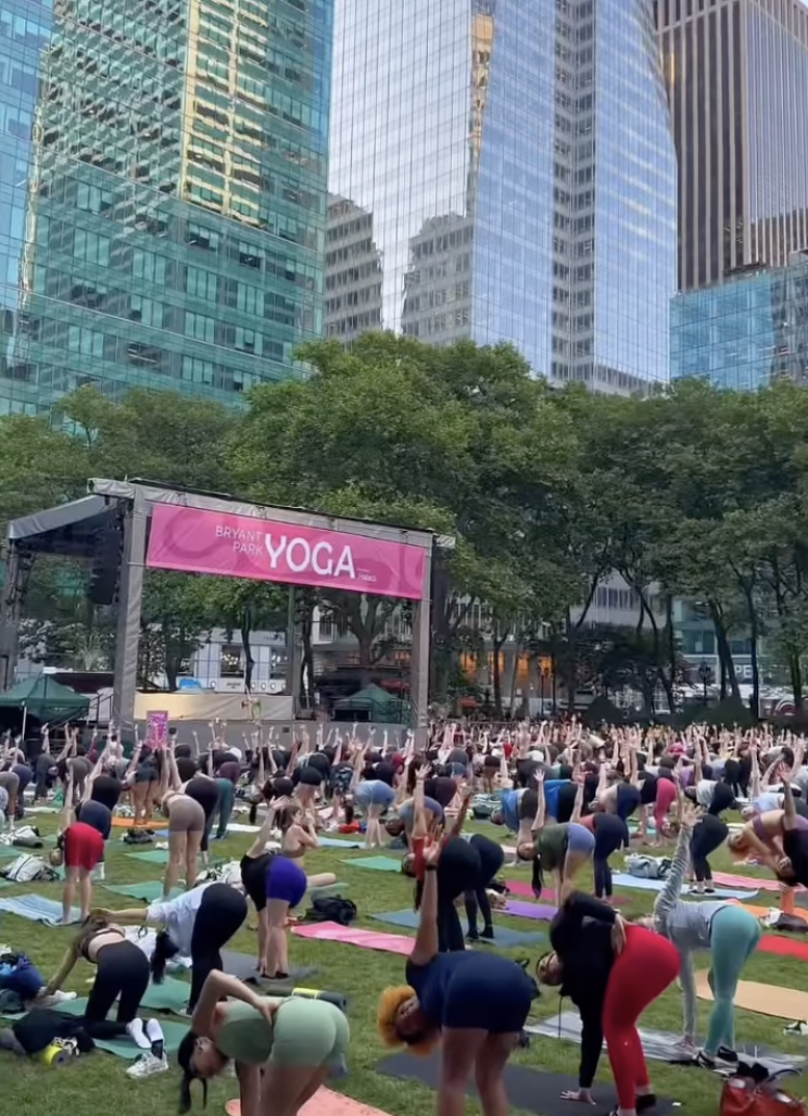 Bryant Park yoga presented by Halara, NYC