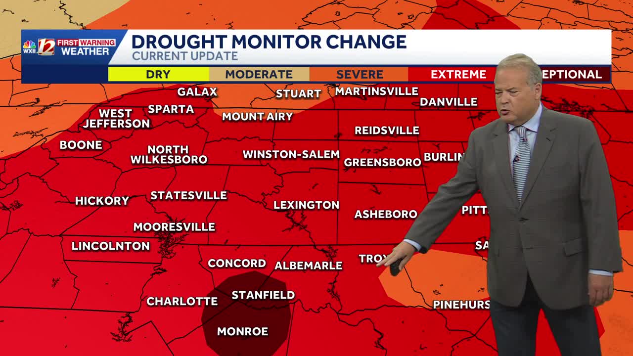 A nice Friday and weekend. Next showers late Sunday. Drought worsens