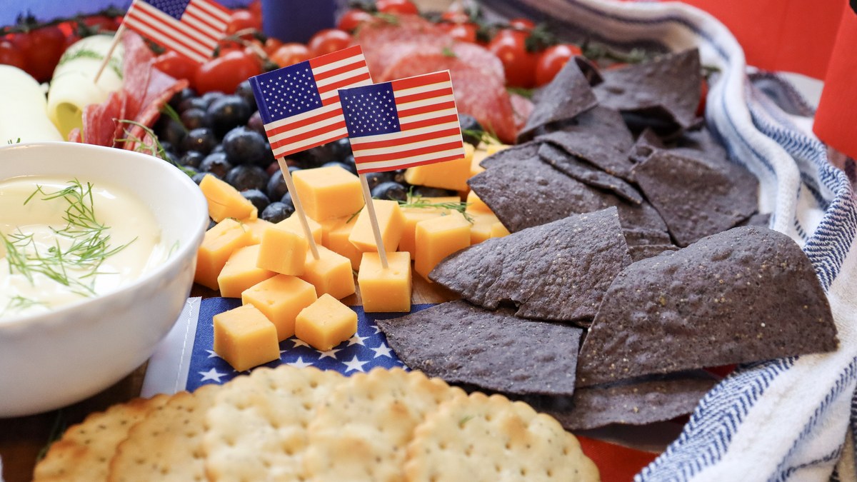 Party-ready patriotic charcuterie board for the 4th of July
