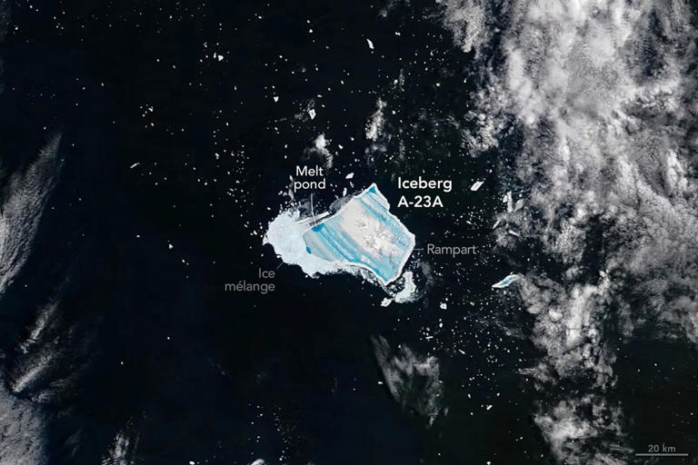 The great white giant turns blue: The final act of iceberg A-23A