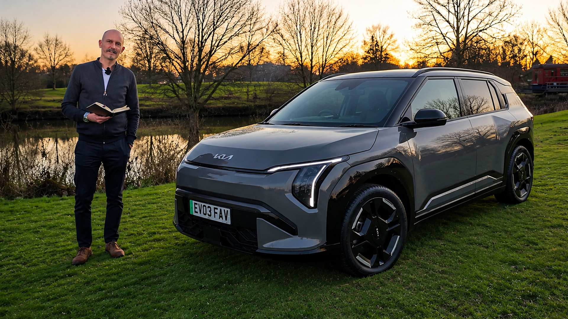 Front design of the KIA EV3 gives a modern and minimalist feel