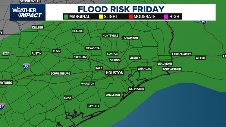 Houston under an hourly weather impact alert for Friday with a few ...