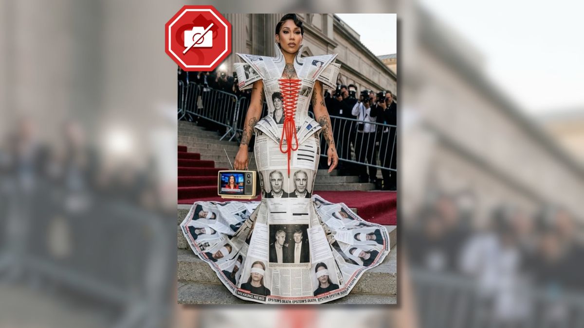Snopes debunks viral AI-generated 'Epstein dress' Met Gala image