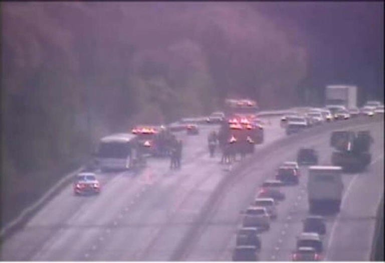 Interstate 95 south in Old Saybrook reopens after bus fire Thursday ...