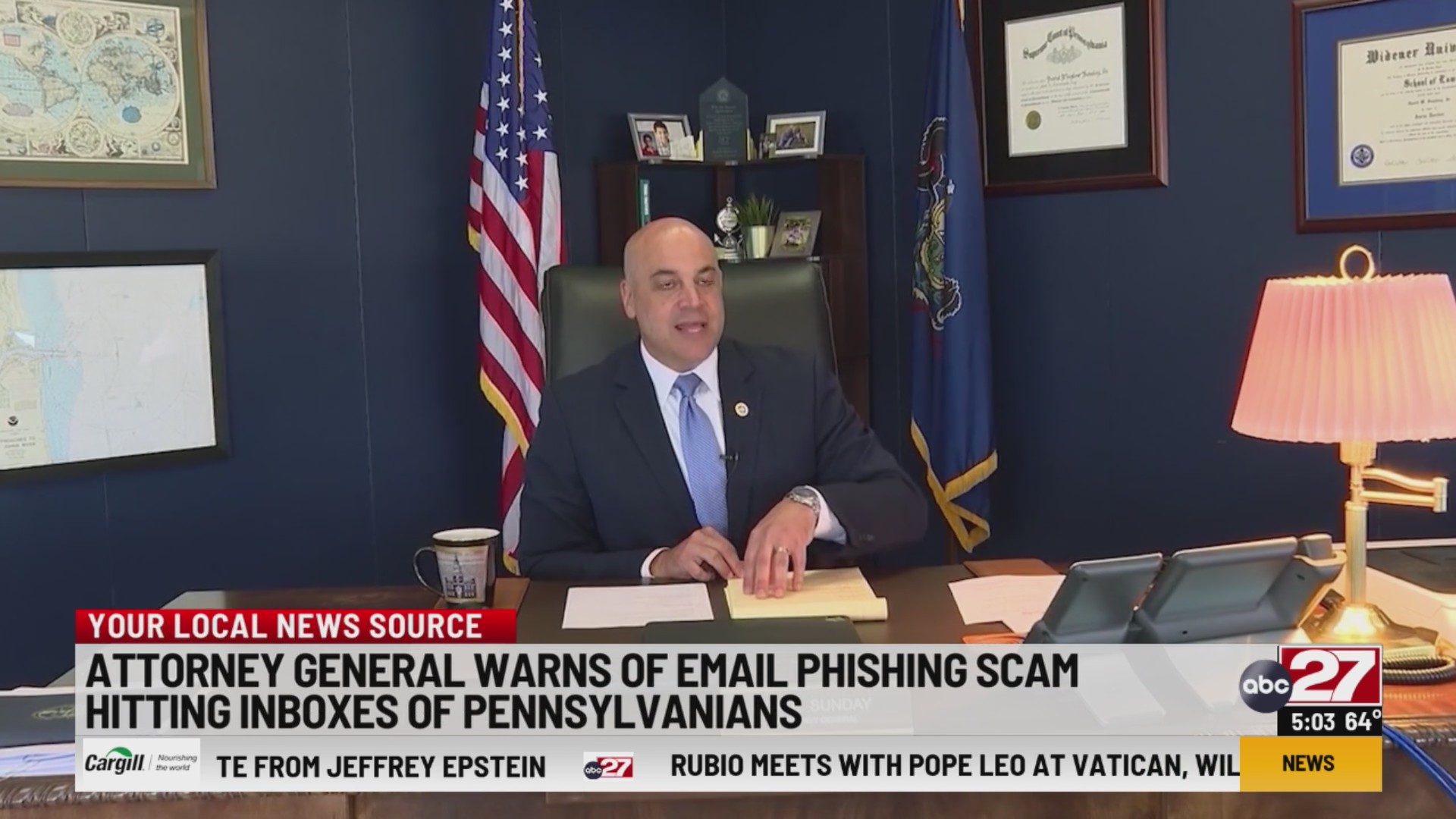 New email phishing scam circulating in Pennsylvania