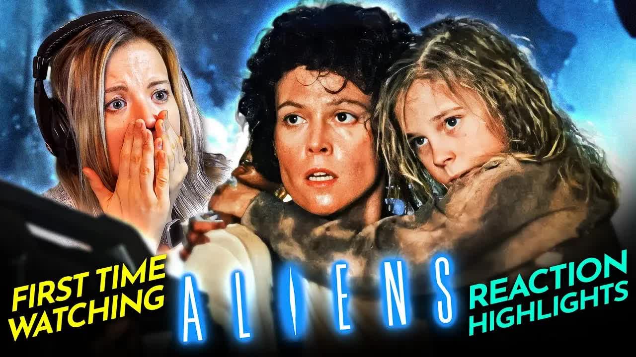 Mia petrified watching Aliens special edition (1986) movie reaction ...