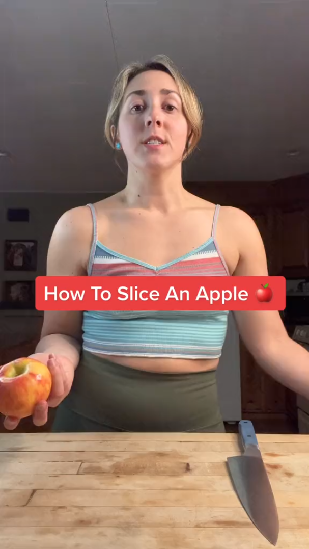 Easy apple slicing tip for clean and simple prep