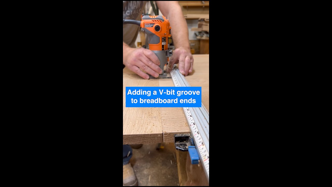 Adding a v-bit groove to breadboard ends #woodworking #woodworkingtools ...
