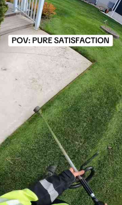 This one’s for my string gang satisfying lawn stripes & ASMR mowing