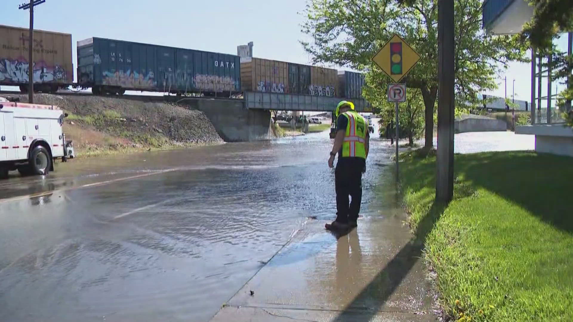 City repairing road after water main breaks