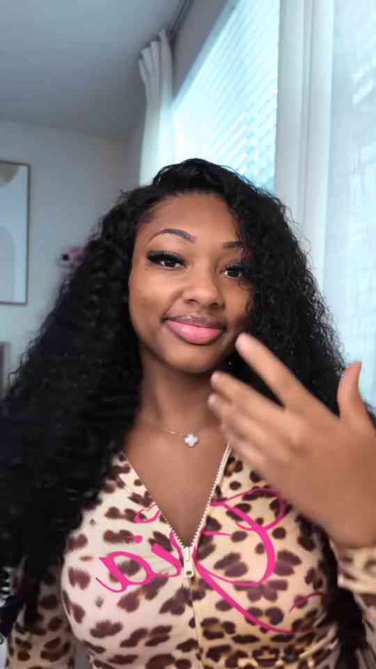 Long Burmese curly wig transformation for a bold glam look
