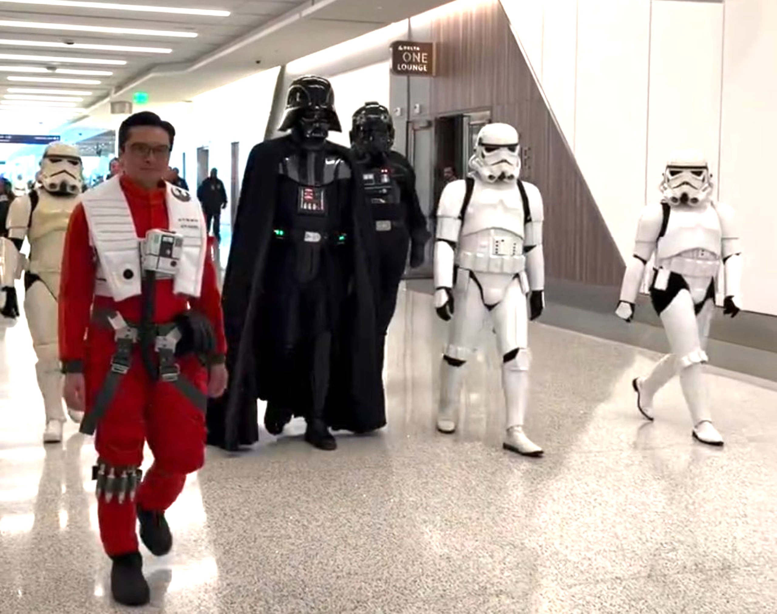 Stormtroopers at LAX? Travelers were treated to a galactic surprise