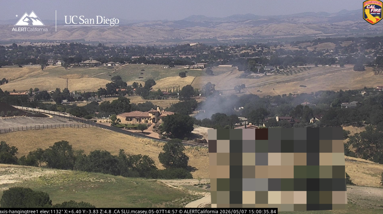 Vegetation fire threatens structure in SLO County