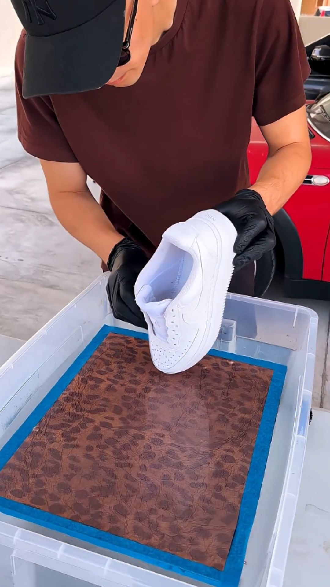 Crazy leopard hydro dip on Nike shoes