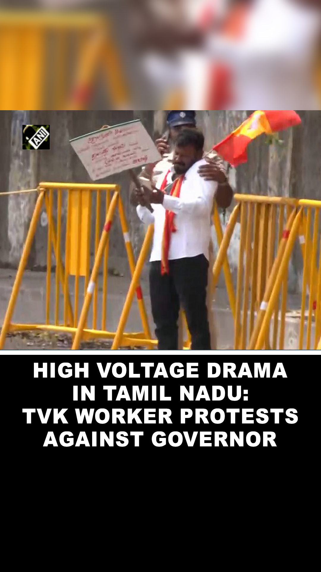 High-voltage drama: TVK workers protest against Tamil Nadu Guv for not ...