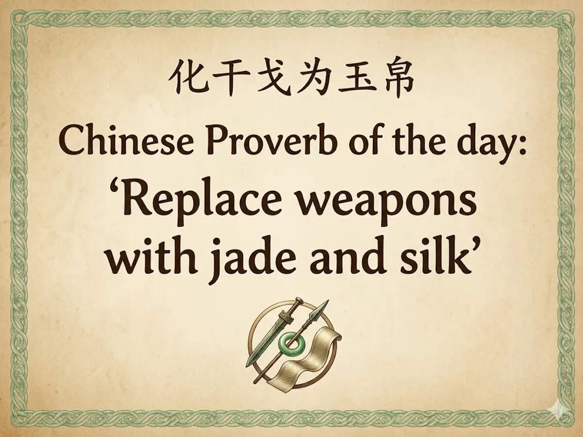 Chinese proverb of the day: 'Replace weapons with jade and silk'